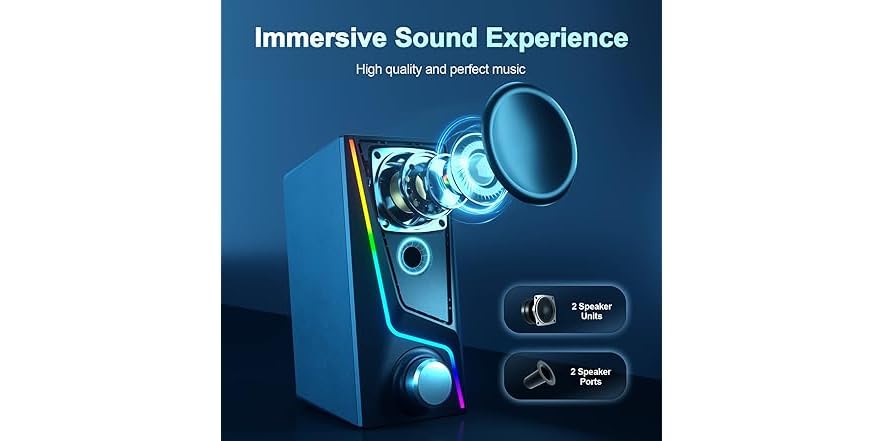 PC Speakers with 6 Lighting Modes