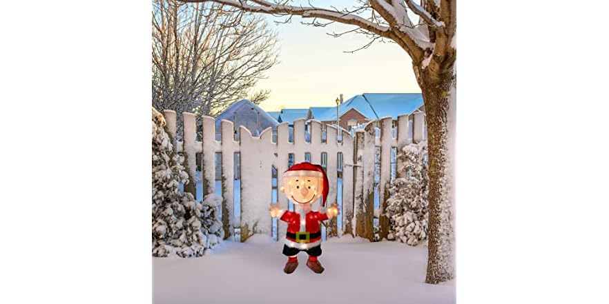 ProductWorks 24" Pre-Lit 3D Santa Charlie Brown