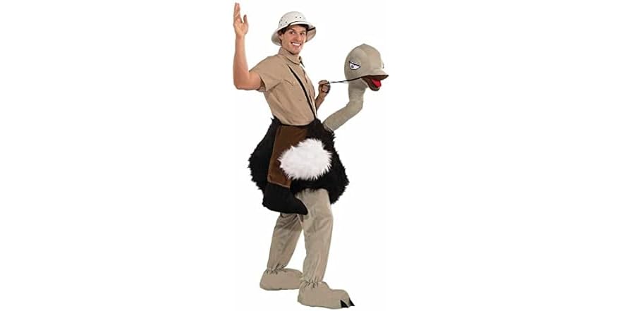 Men's Riding An Ostrich Mascot Costume