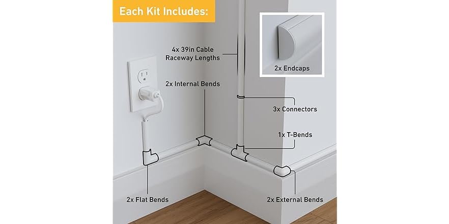 D-Line 13.12ft Cord Hider Kit, Small