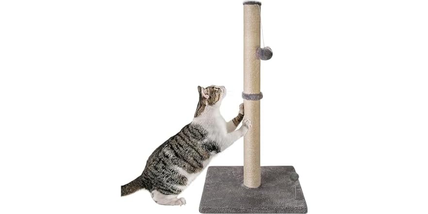 POLIPETS 32” Tall Scratching Post with Toy Ball