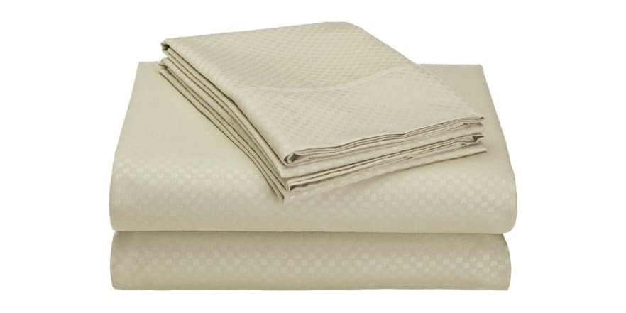 Checker Embossed Microfiber Bed Sheet Set