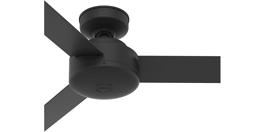 Hunter Fan 52" Matte Black Ceiling Fan, 3 Blades