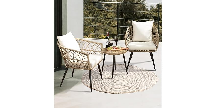 IDZO Wicker Bistro Set 2pc 500lb