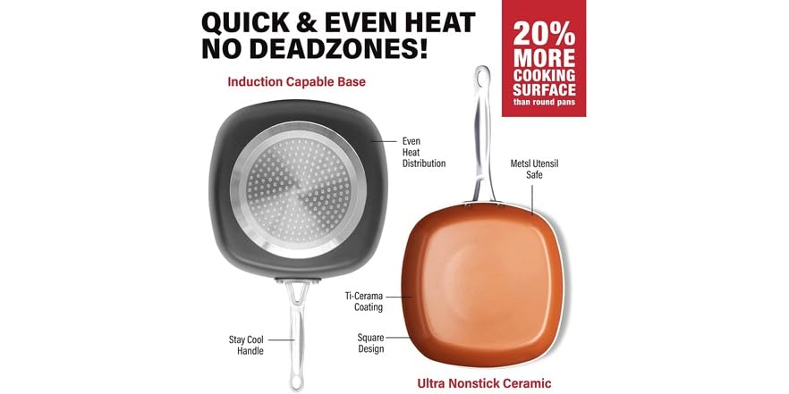 2 or 3-Pk 9.5" Square Ceramic Pan