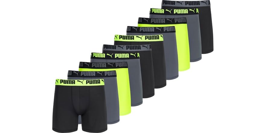 PUMA 10 Pack Performance Boxer Briefs