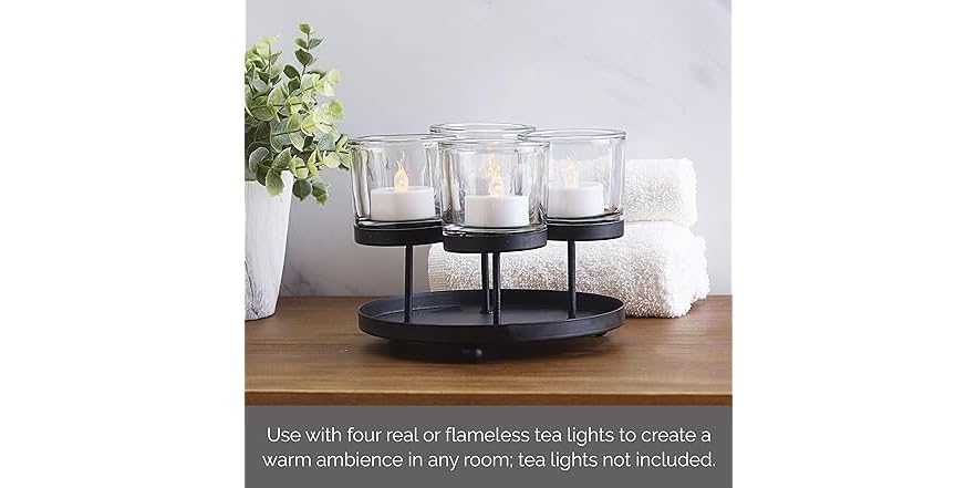 Elements 4 Light Metal and Glass Candle