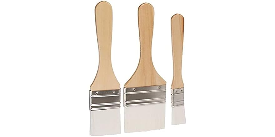 Plaid Nylon Brush Set 3pc White