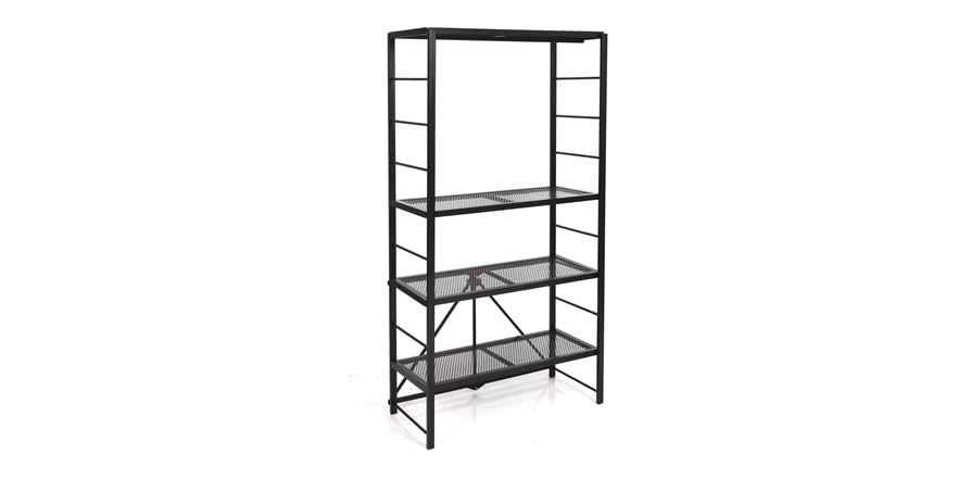 Origami 4 Tier Adjustable Shelf Rack - Black