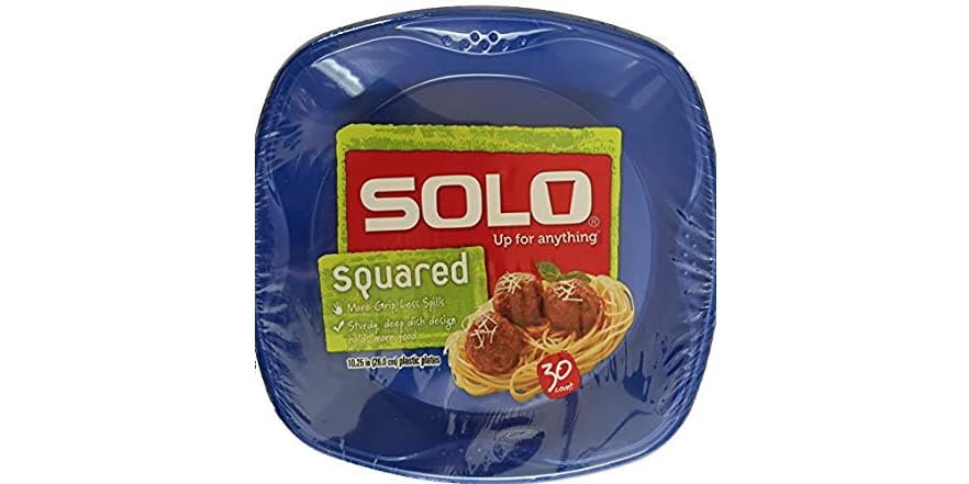 Solo Plastic Plates Square, 30 Pack