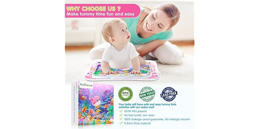 Tummy Time Baby Water Play Mat 2 Pack