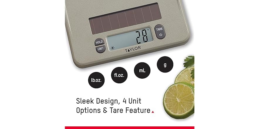 Taylor Solar Kitchen Scale, Beige