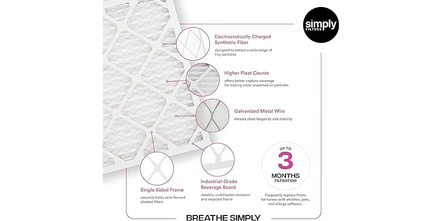 Simply Filters MERV 11, MPR 1000 Air Filter (12pk)