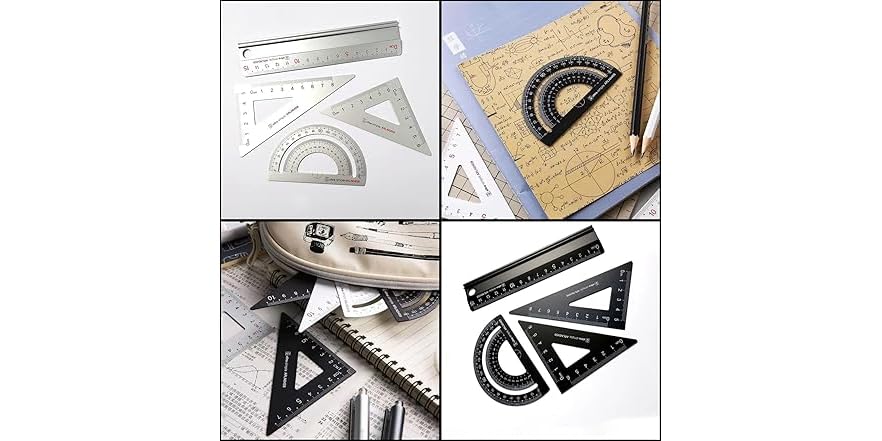 Architects Scale Ruler Set 4Pcs Black