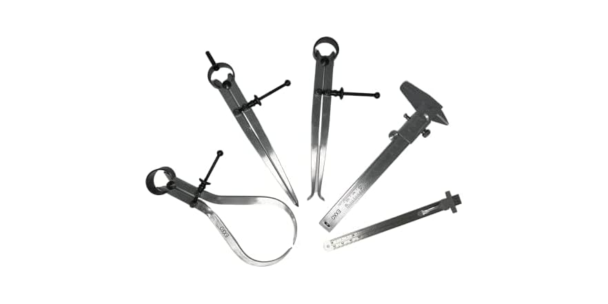 EXXO 8833 5pc Divider, Caliper, Rule Measuring Set