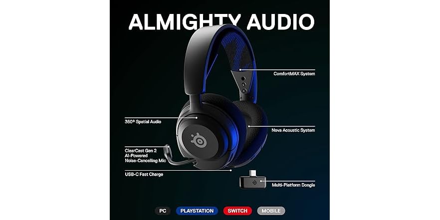 SteelSeries Arctis Nova 4P Wireless Multi-Platform Gaming Headset