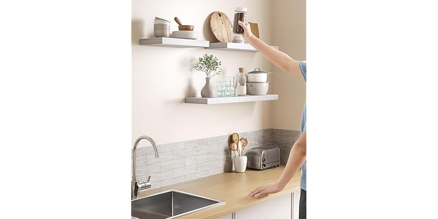 VASAGLE Single Floating Shelf - White