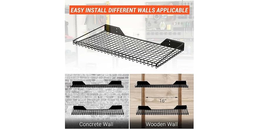 Wallmaster Garage Wall Shelf 2 Pack Black