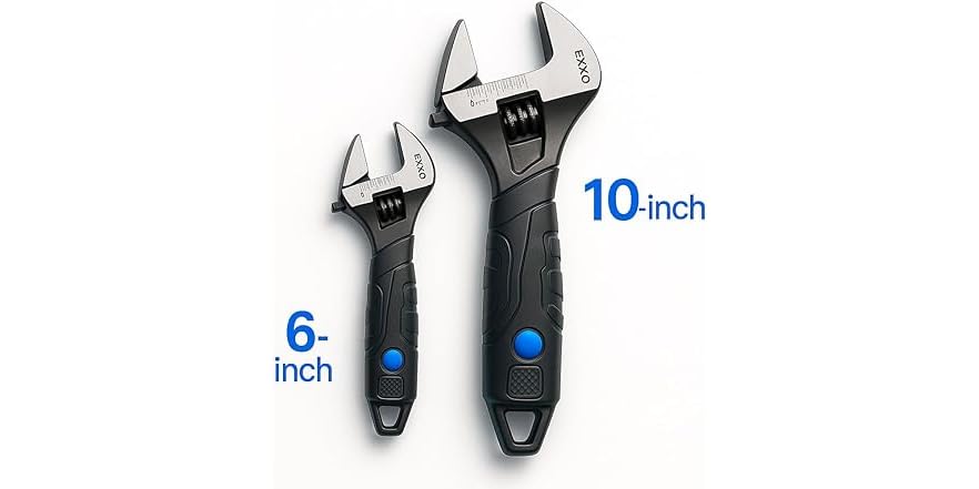 EXXO 4004 2 pc Adjustable Wrench Set WITH GRIP