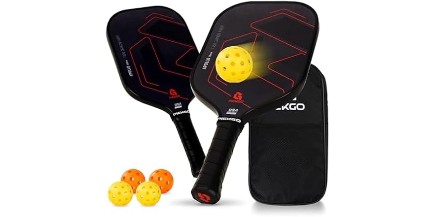 (Set of 2) PICKGO Carbon Fiber Pickleball Paddles