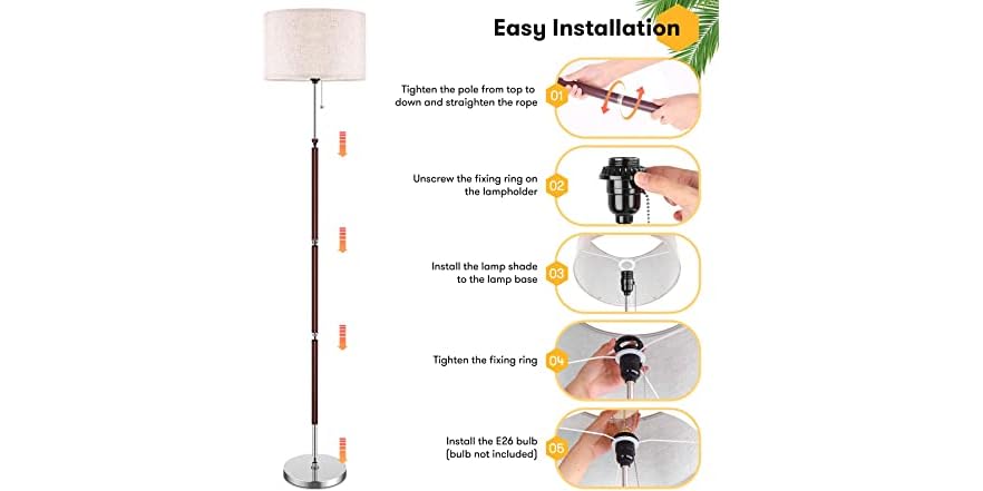 VerRon Modern Tall Standing Floor Lamp