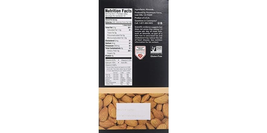 paramount Farms Almonds Natural Raw, 12 Pack