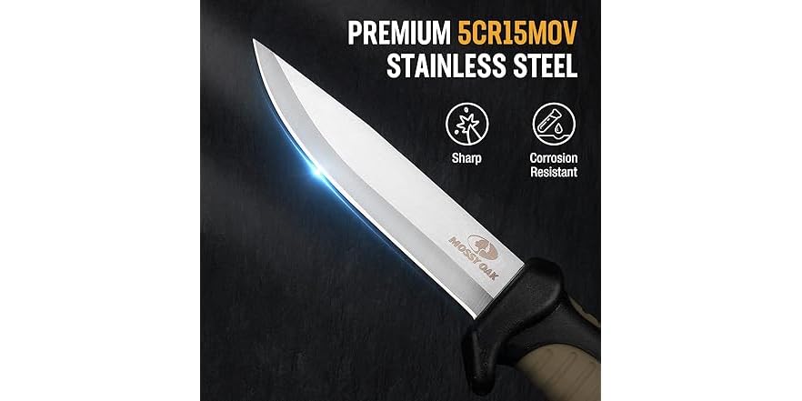MOSSY OAK Fixed Blade Knife with Sheath 4"