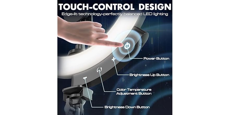 UBeesize 12'' Ring Light with 62'' Tripod Stand and Magnetic Phone Holder