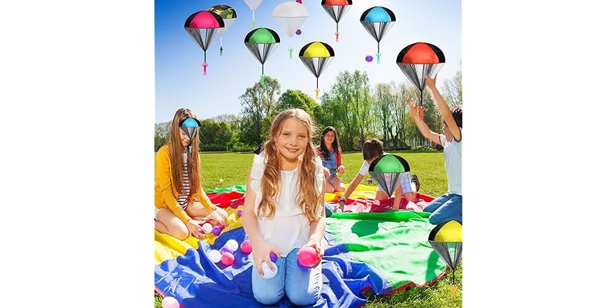 25 PC Kid's Small Parachute Throw Toy