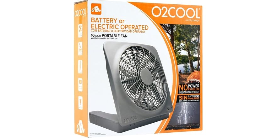 O2COOL 10-Inch Portable Fan