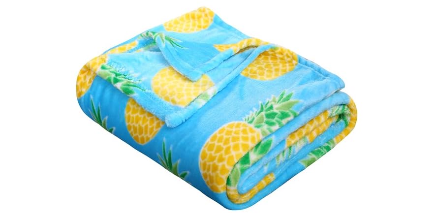 2PK Micro-Plush Throw 50x60" Pineapple