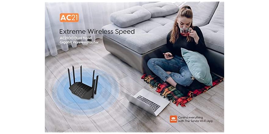 Tenda AC21 Smart WiFi Router - Dual Band