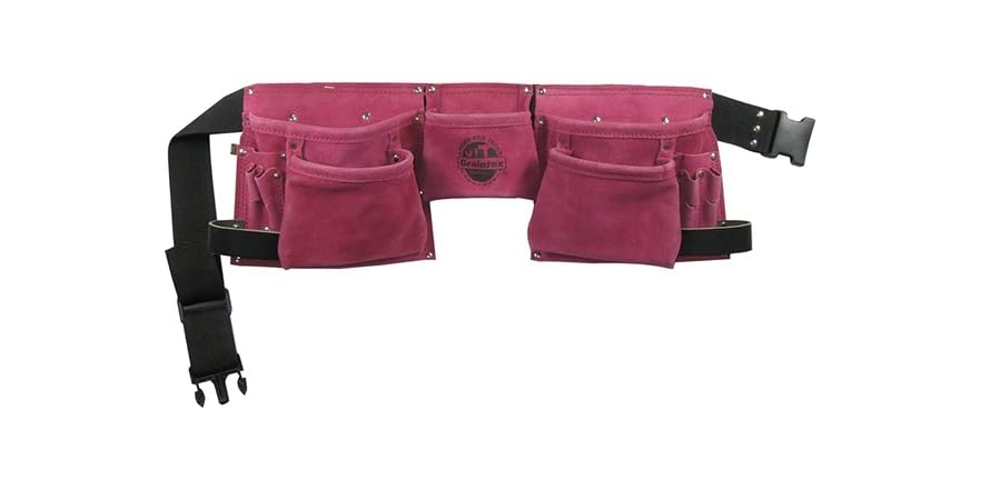 Graintex 8-Pocket Pink Leather Tool Belt