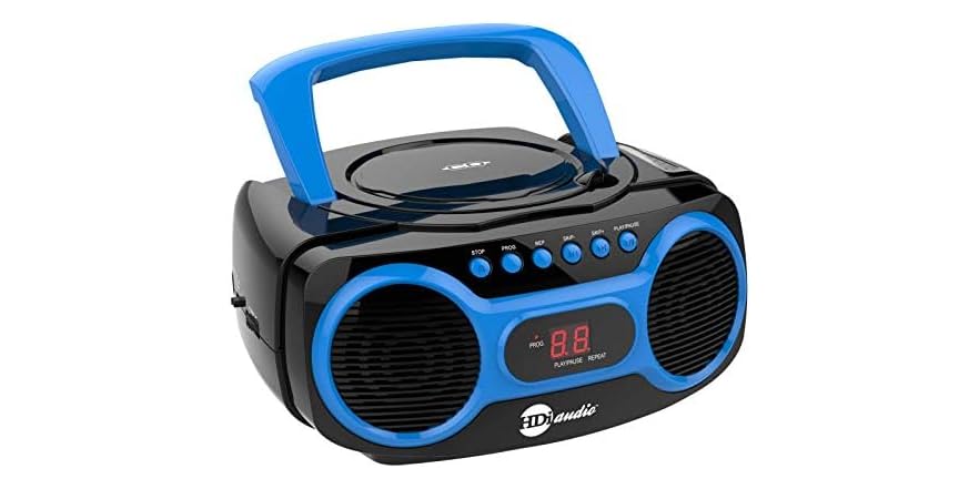 Portable CD Boombox w/AM/FM, Blue/Black