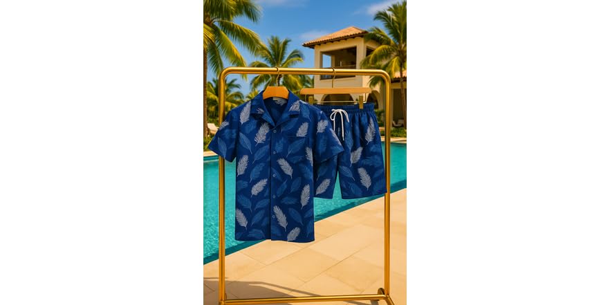 2Pc Mens Top & Bottom Beach Set