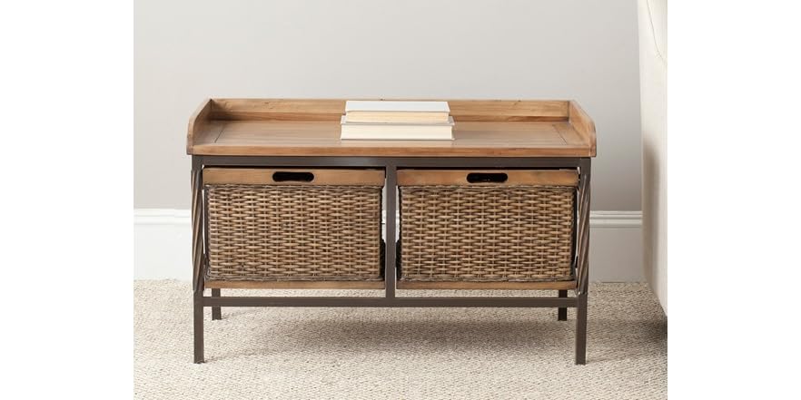 Noah Wooden Storage Bench - Oak