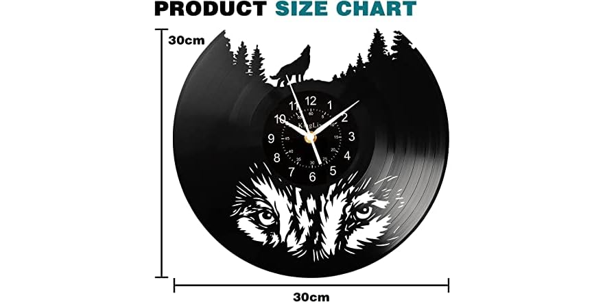 Yulain 12 Inch Wolf Clock