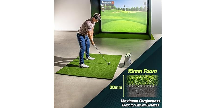 GoSports Golf Hitting Mat PRO 5x5 ft 15 mm Turf