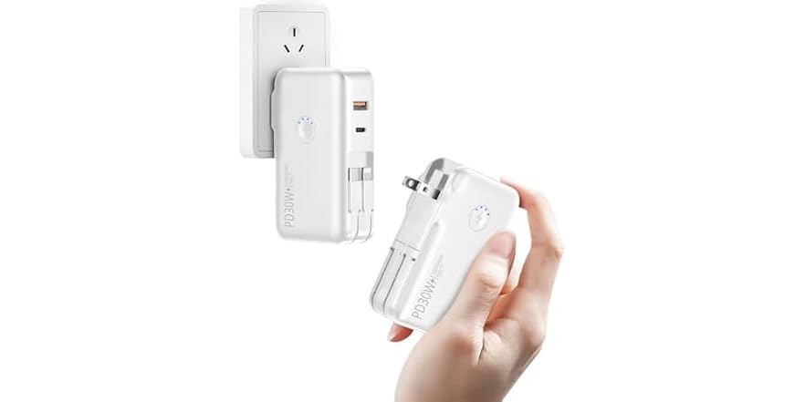 QiSa 16000mAh Power Bank Built-in AC Wall Plug