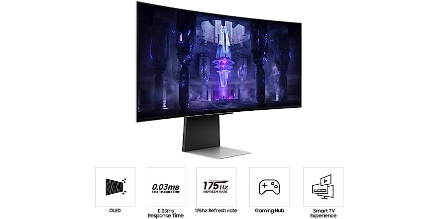 Samsung 34" Odyssey G85SB Curved Gaming Monitor (Open Box)