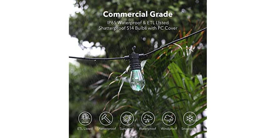 HBN 24ft Outdoor RGBW-Smart String Lights