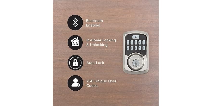 Kwikset Aura Bluetooth Programmable Keypad Nickel