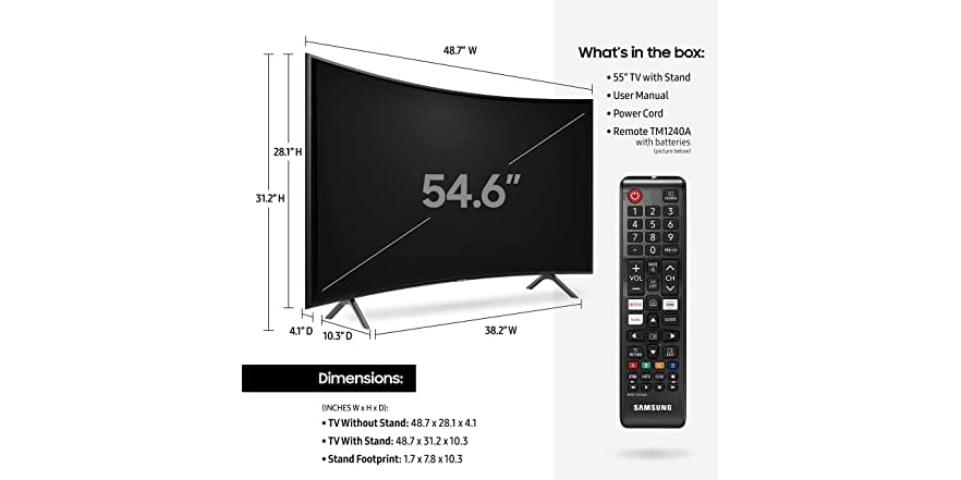 Samsung 55" Class RU7300 Curved Smart 4K UHD TV