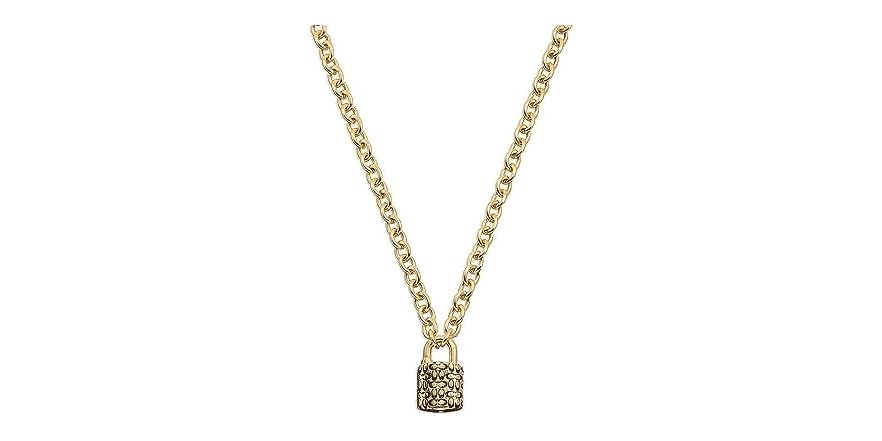 Coach Women's Quilted Padlock Necklace