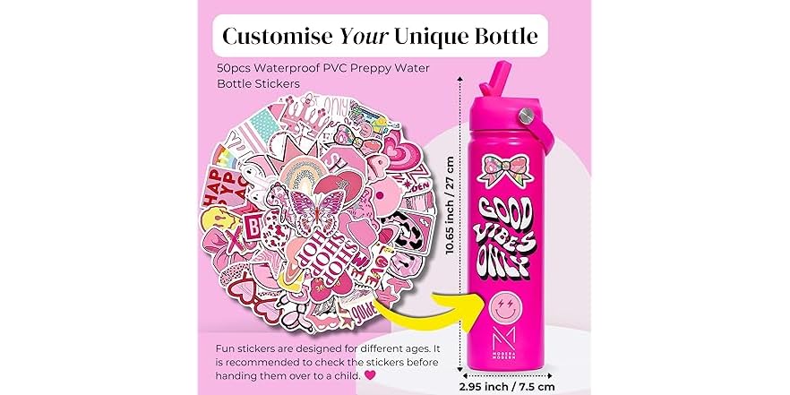MODERN Cute 22 oz Preppy Water Bottle
