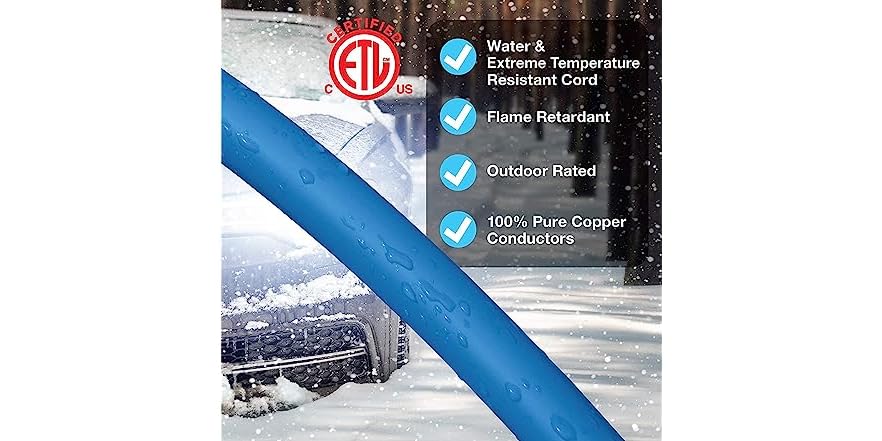 Clear Power 15ft 16/3 Extreme Cold Cord Light End