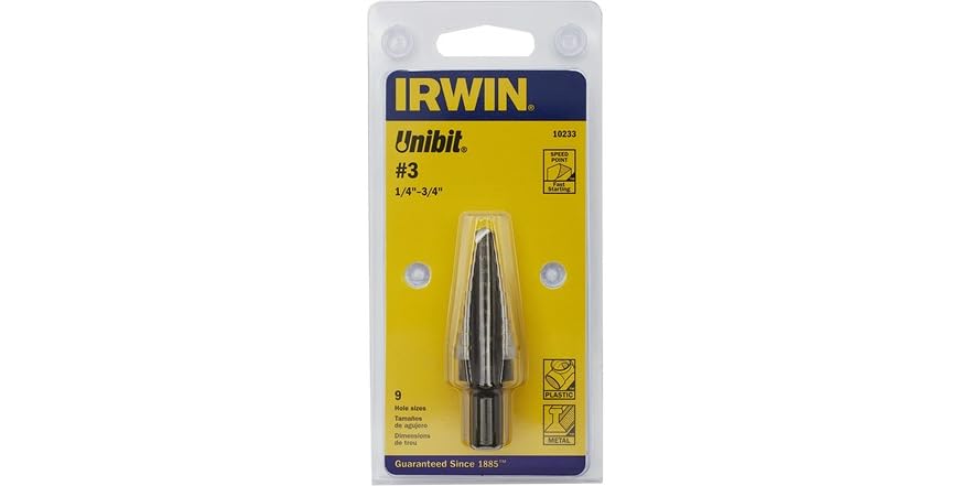 Irwin Unibit 1/4" to 3/4" Step Drill Bit