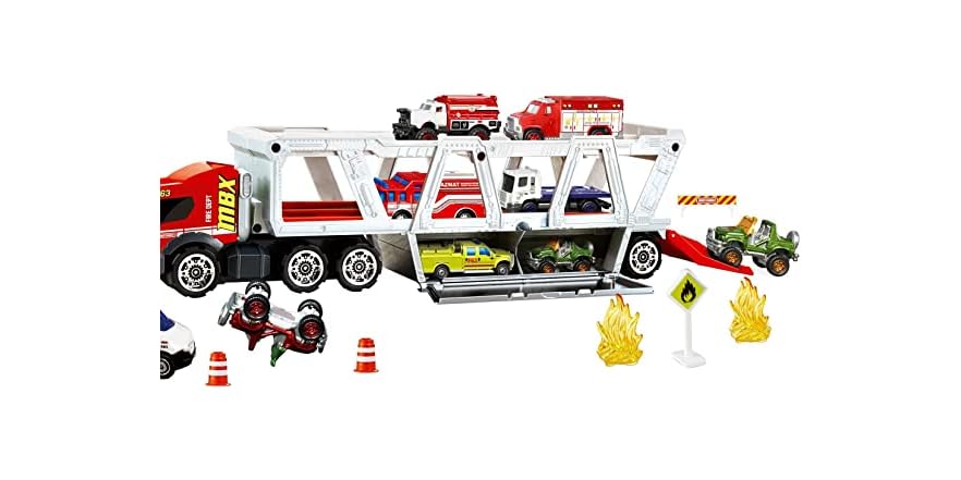 Matchbox Fire Rescue Hauler Playset