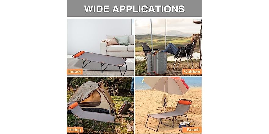 PORTAL Adjustable Portable Cot for Adults