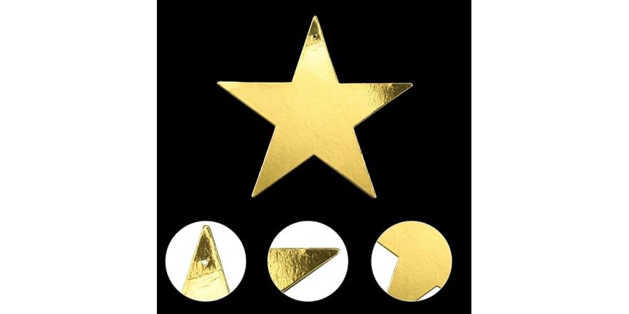 48 Gold Cardboard Star Cutouts